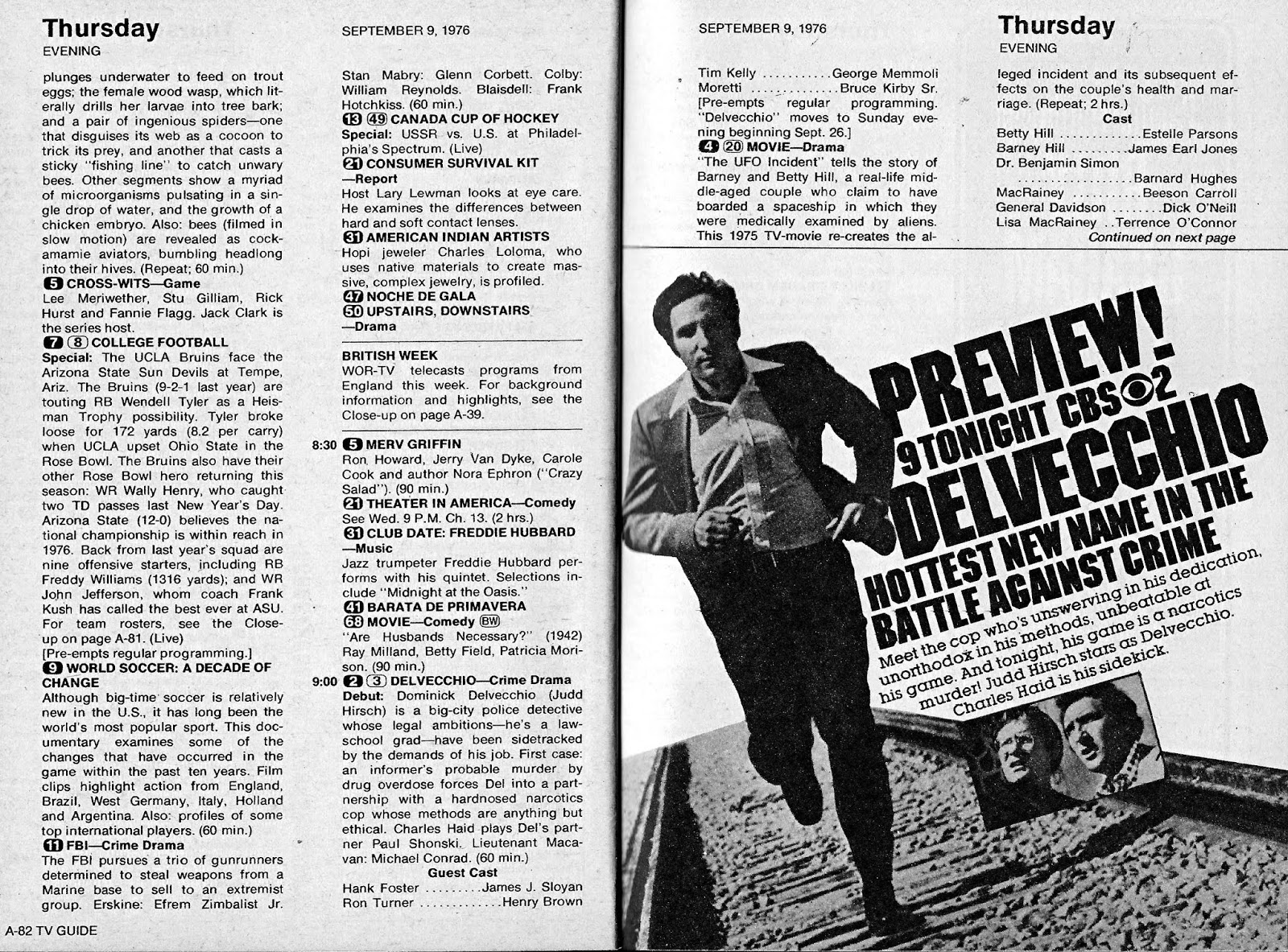 DELVECCHIO (1976 detective show starring Judd Hirsch) – Murder, She Watched
